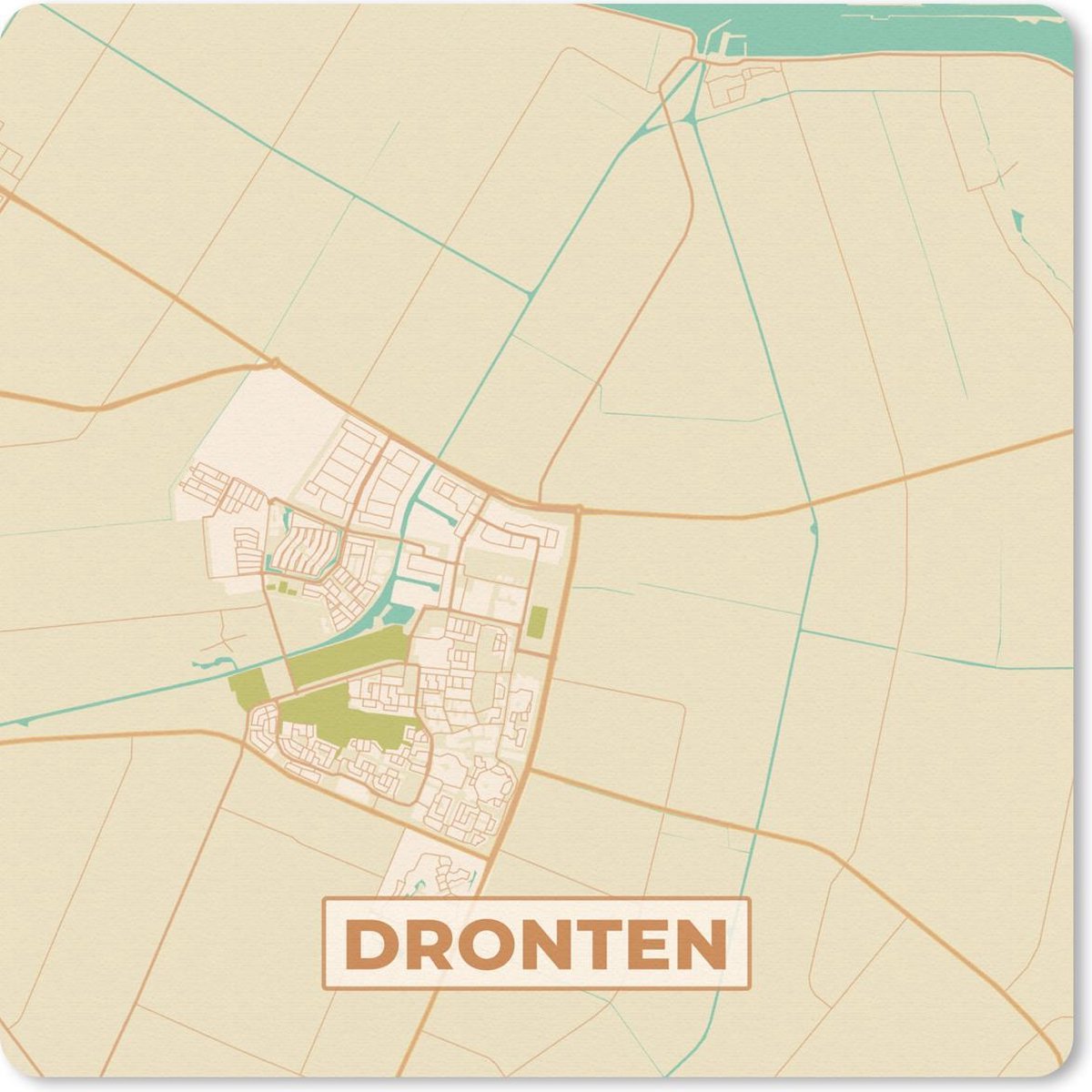 Plattegrond - Dronten - Vintage - Stadskaart | bol.com