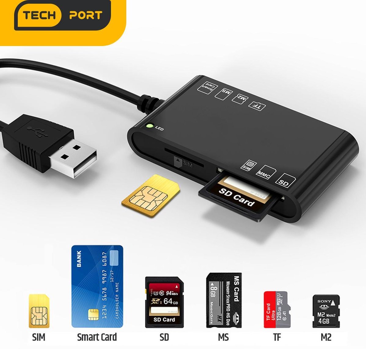 bol.com | Techport Identiteitskaartlezer - Kaartlezer Identiteitskaart ...