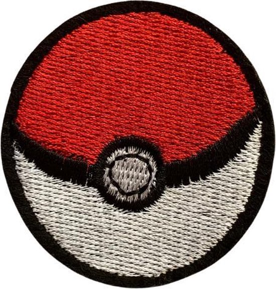 Strijkapplicatie Pokemon bal rood - wit | bol