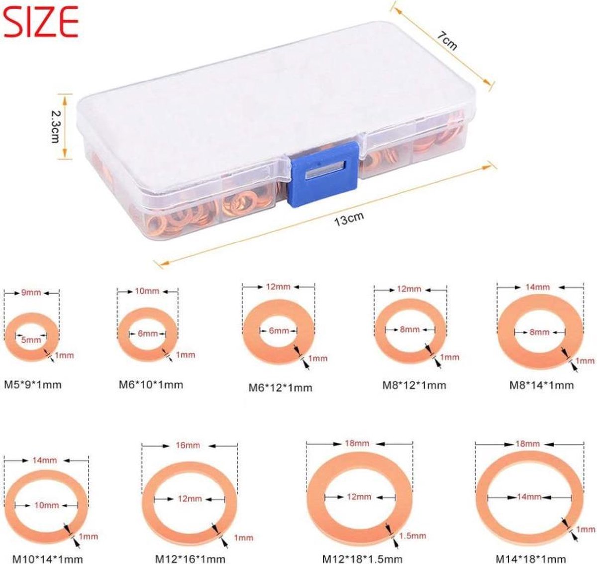 Koperen Dichtingsring Afdichtingsringen Dichting 200 stuks | bol