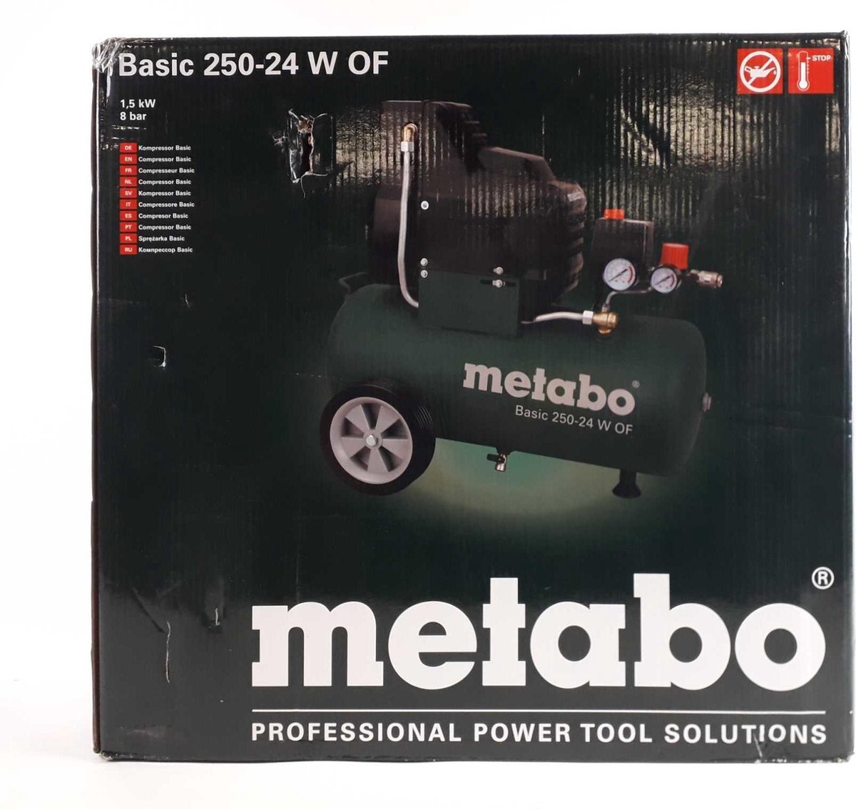 Metabo Basic 250-24 W OF olievrij compressor - 1500W - 8 bar - 24L ...