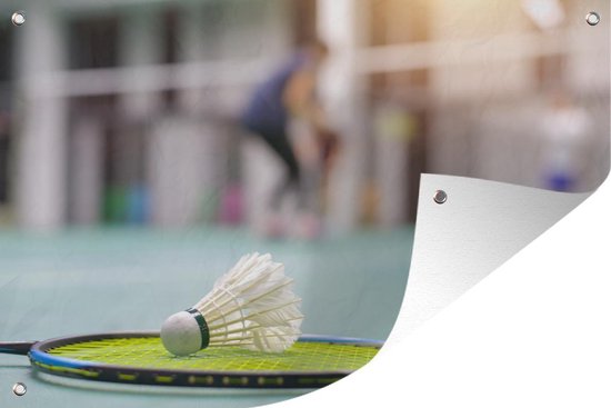 Tuinposter - Tuindoek - Tuinposters buiten - Een badminton racket met ...