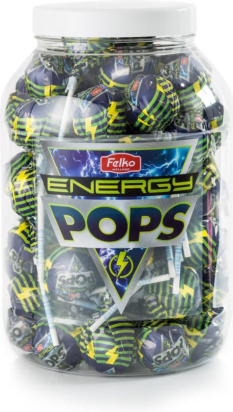 Felko Energy Pops Lolliepop - Jar Refil - 70 Lollies - Snoep | bol