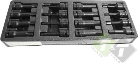 Inbus en Torx krachtdoppen, inbusdop, torxdop 1/2 duims aansluiting, 16 delig | bol.com