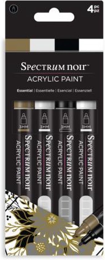Spectrum Noir Acrylic Paint Marker sets (4st)-Essential | bol