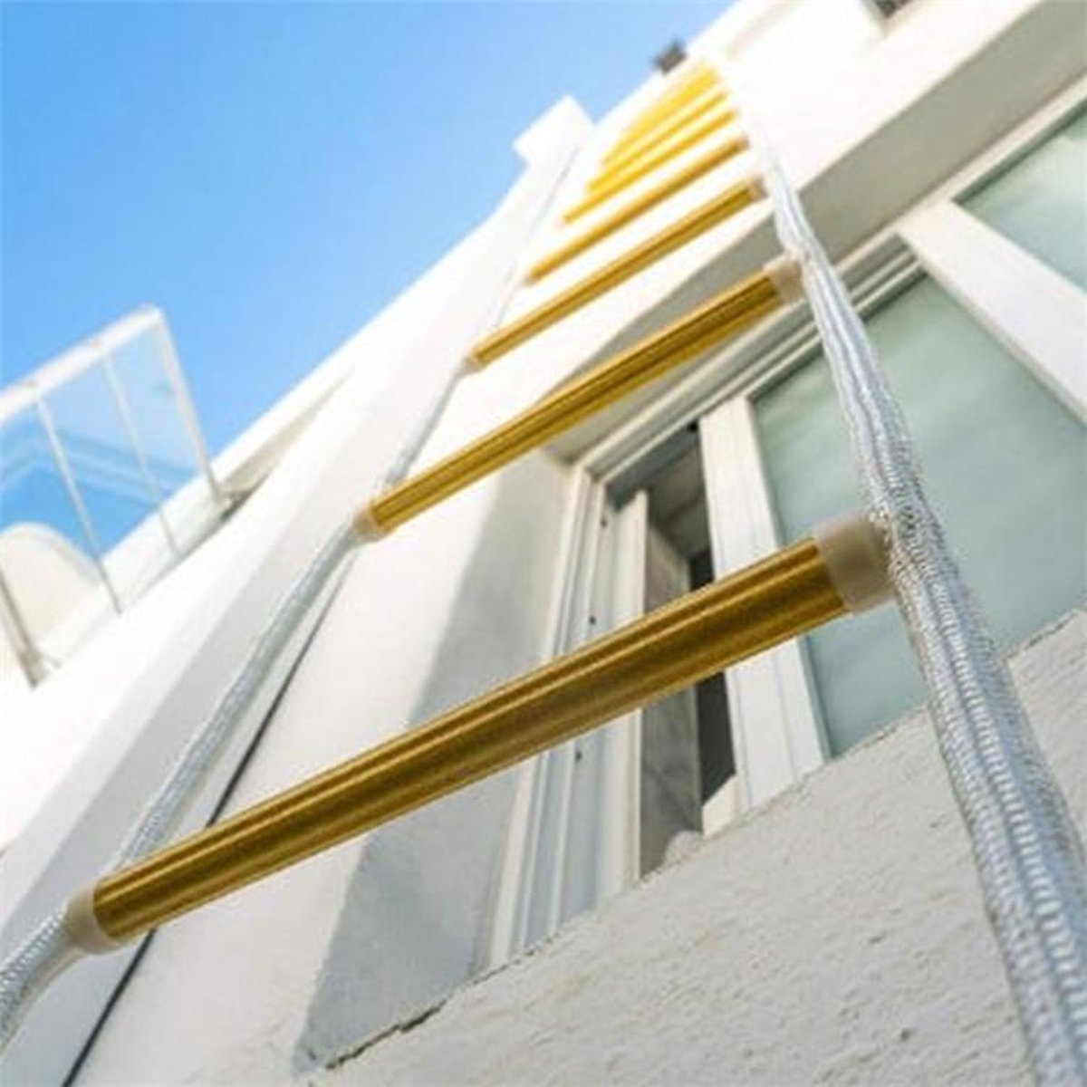 Brandvluchtladder, 10m touw Reddingsladder, vuurladder, ALU-ladder ...