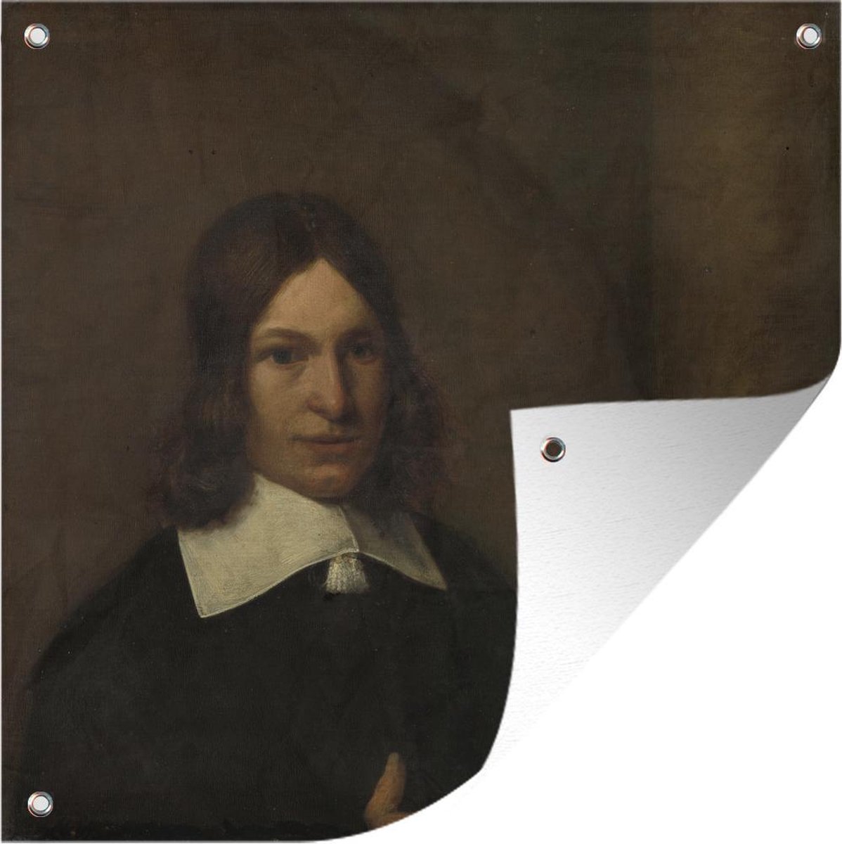 Tuindoek Zelfportret - Schilderij van Pieter de Hooch - 100x100 cm ...