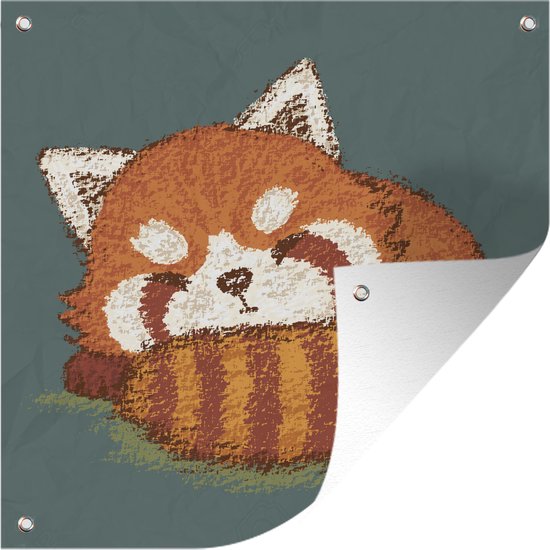 Tuindoek tekening van een slapende rode panda - 100x100 cm | bol.com