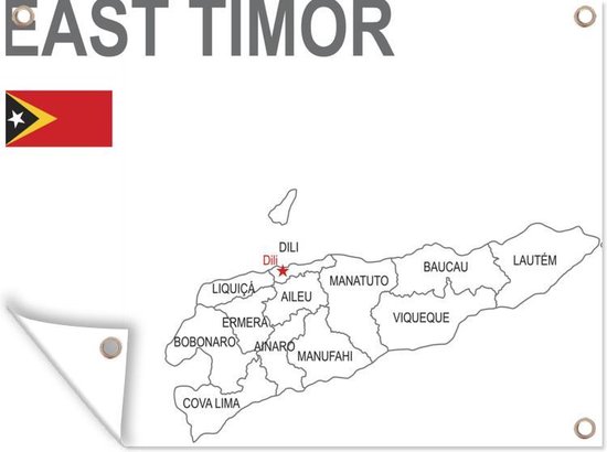 Muurdecoratie buiten Een illustratie van Oost-Timor en haar provincies ...