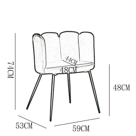 HTfurniture-five finger chair-light gray velvet | bol