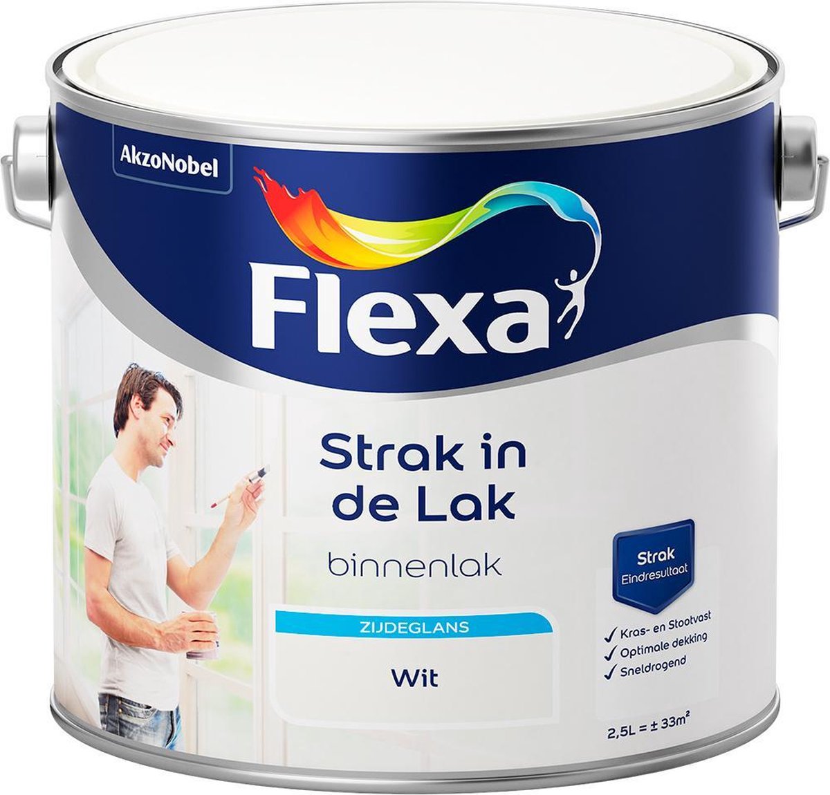 Flexa Tight in the Paint - À base d'eau - Satin - blanc - 2,5 litres ...