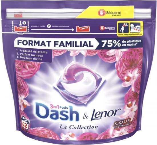 Dash & Lenor - 3 in 1 Waspods - La Collection - Robijn en Jasmijn - 84 ...