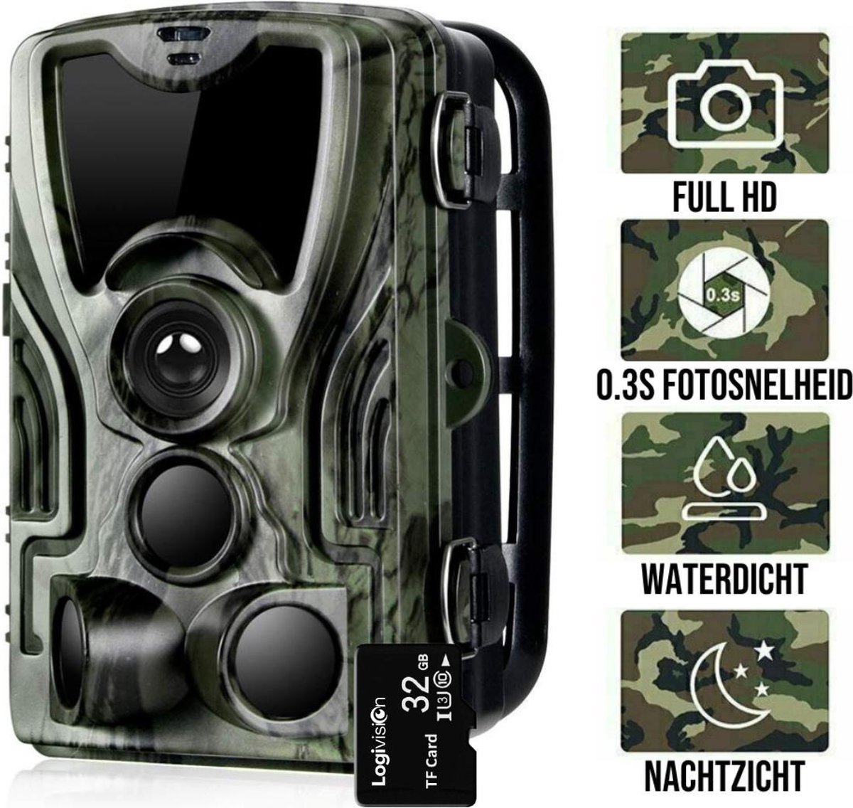 Logivision Wildcamera met Nachtzicht - 4K FULL HD - Nachtcamera - Waterdicht -... | bol.com