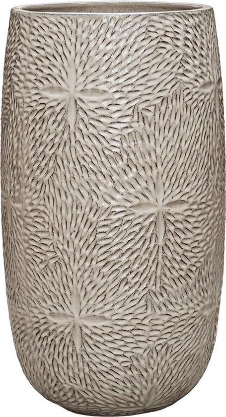 Hoge Pot Marly Cream ronde beige bloempot voor binnen en buiten 36x63 ...