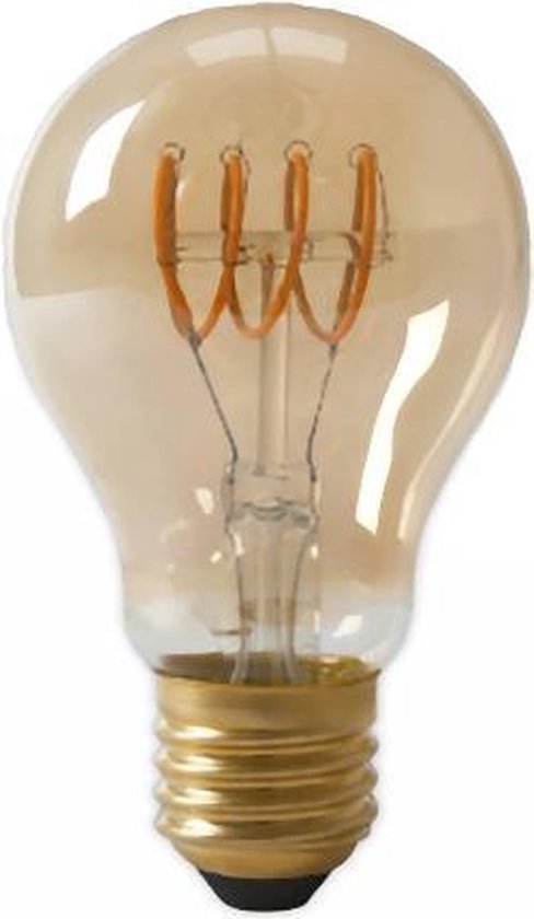 LED E27-A60-Filament lamp - 4W - 2700K - 400Lm - Curved - Amber | bol