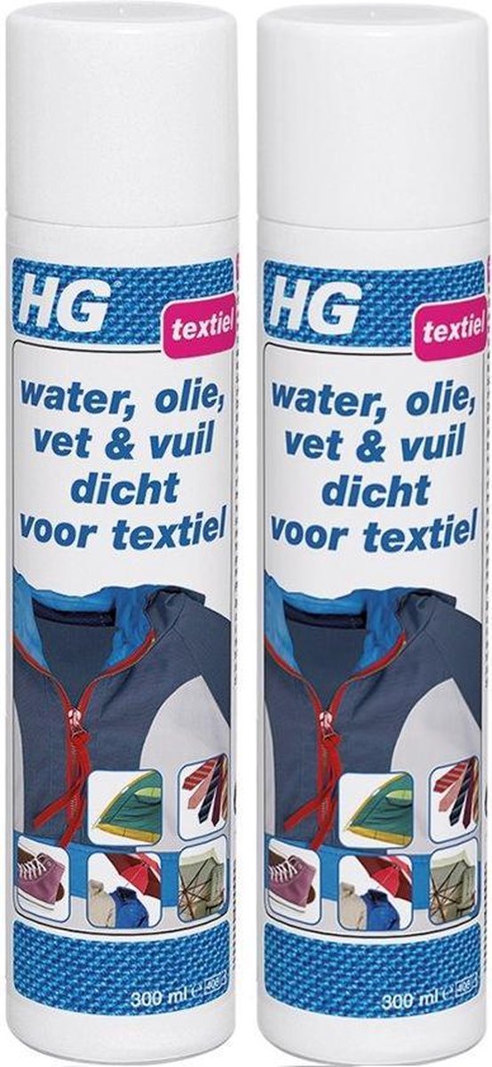 HG Water, Olie, Vet & Vuil Dicht Voor Textiel - 300 ml - 2 Stuks ! | bol