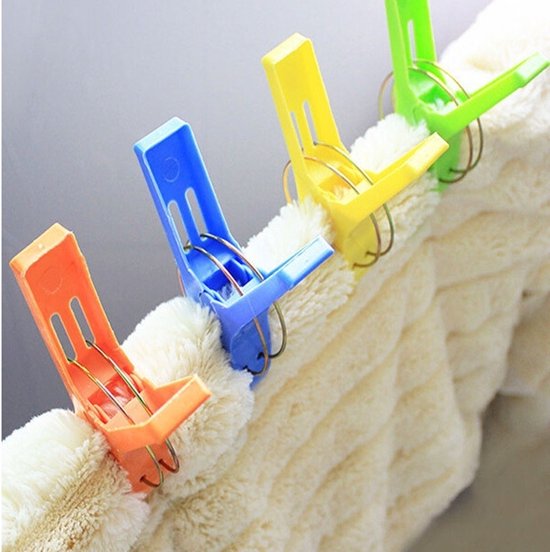 Grote knijpers - 4x stuks - gekleurd - 12 cm - plastic - XL ...