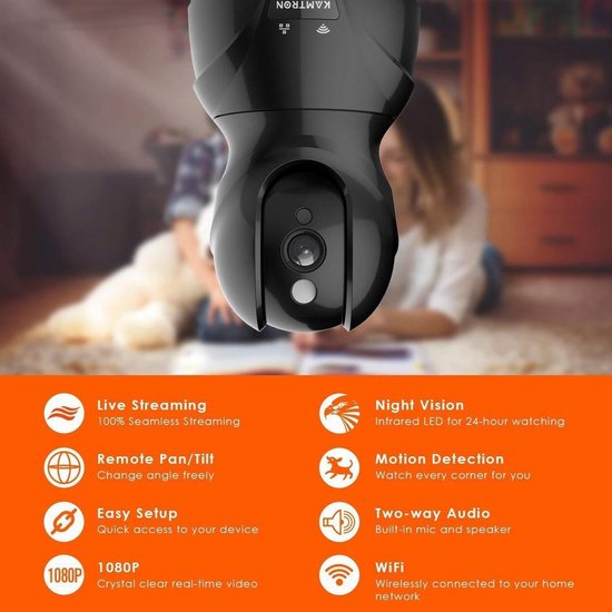 KAMTRON 1080P HD WiFi Security Surveillance IP Camera Home Baby Monitor ...