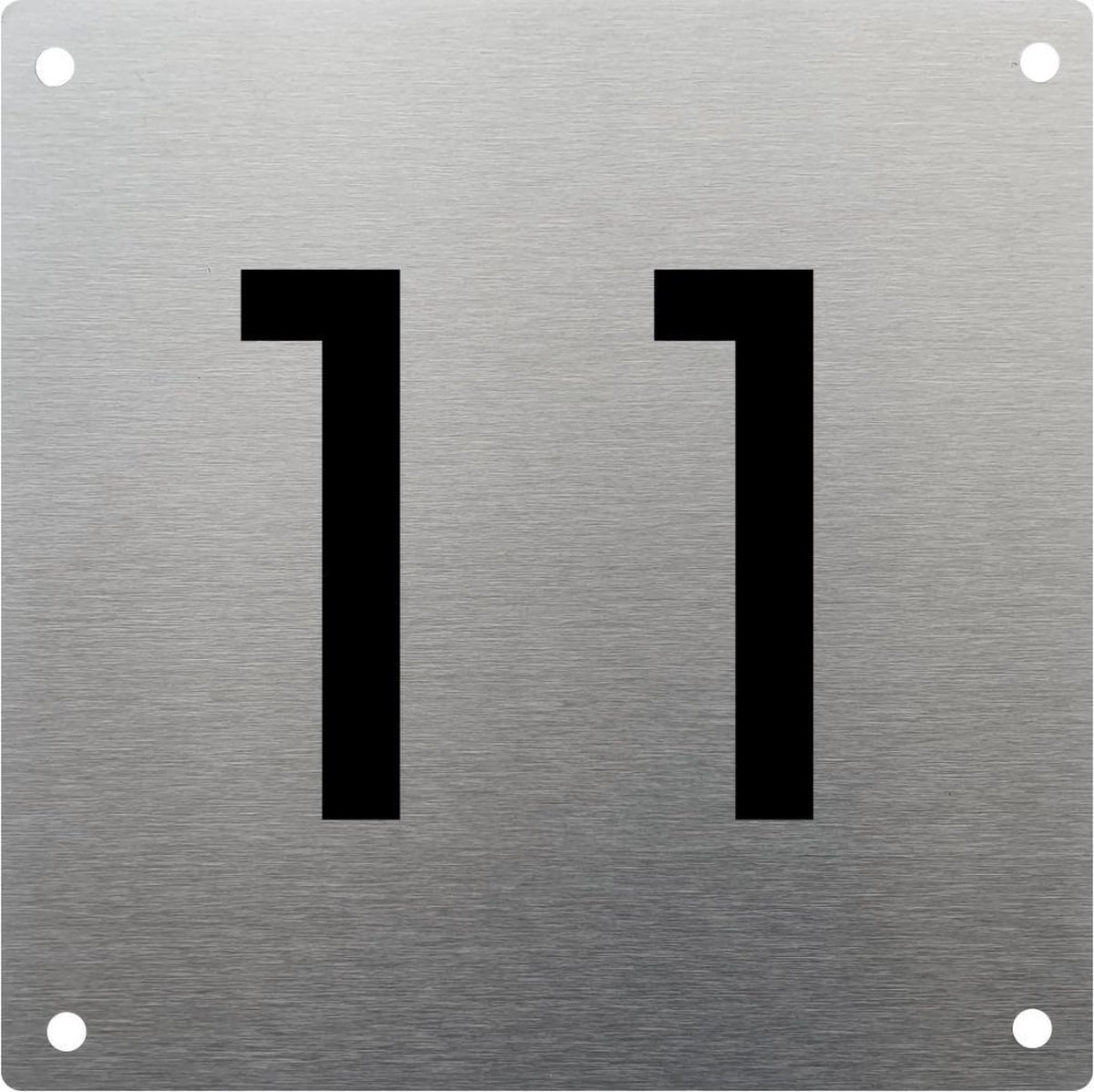 RVS huisnummer 15x15cm nummer 11 | bol.com