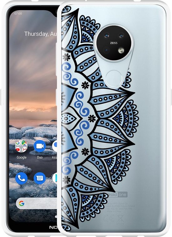 Nokia 6.2 / 7.2 Hoesje Turqoise Mandala - Designed by Cazy | bol.com