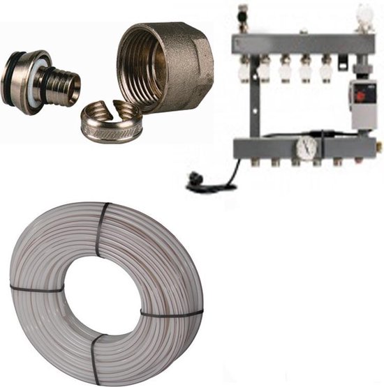 Vloerverwarming set voor 24 tot 35 M2 - 3 groepen, compleet geleverd ...