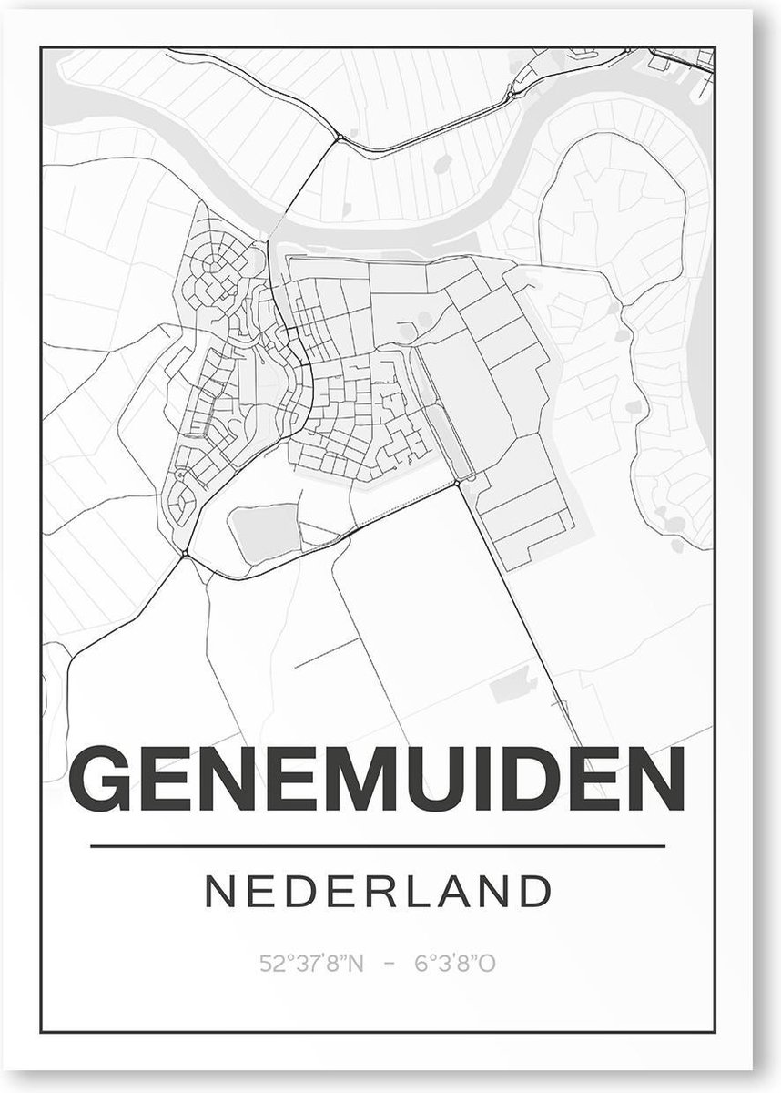 Poster/plattegrond GENEMUIDEN - A4 | bol.com