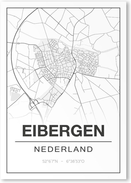 Poster/plattegrond EIBERGEN - 30x40cm | bol.com