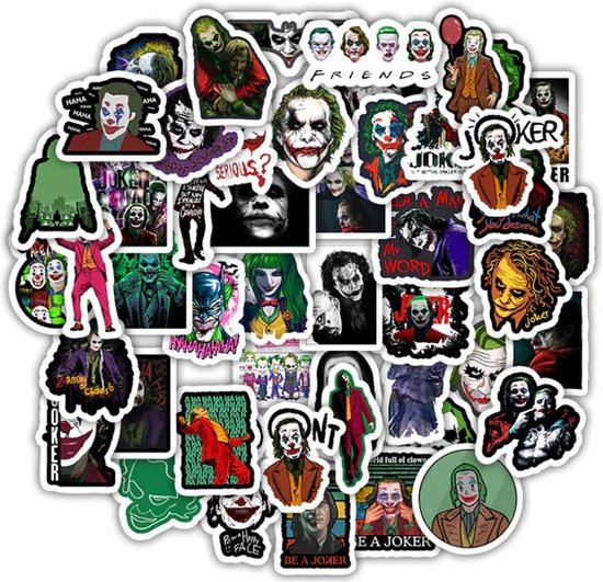 The Joker sticker mix - 50 stickers voor laptop, agenda, muur, deur etc ...