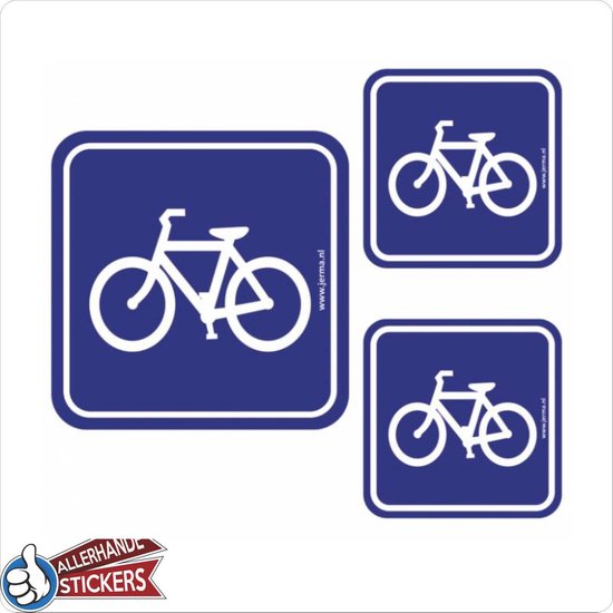 Fietspad - Fietsen stalling sticker set van 3 stickers. | bol.com
