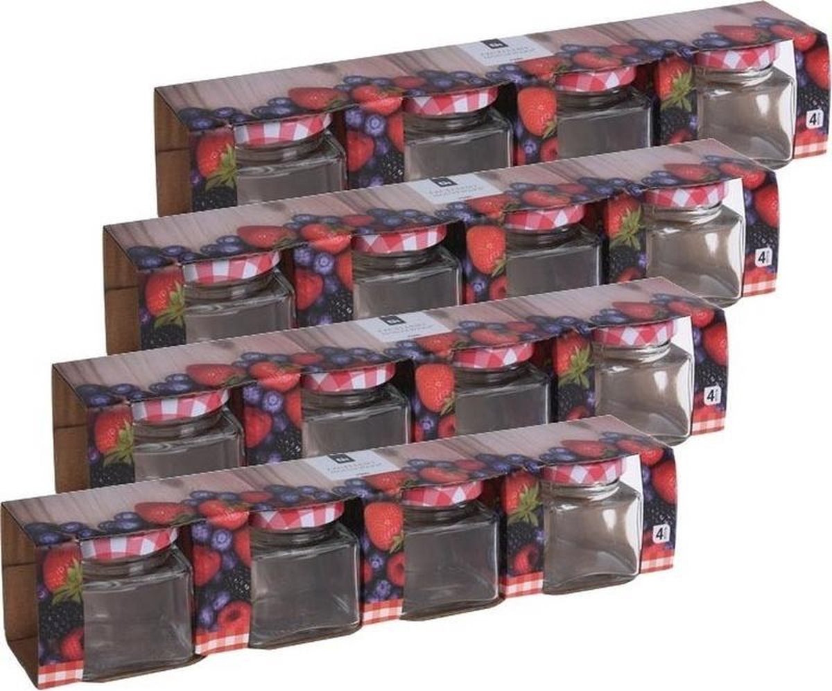 16x Inmaak/weckpot 75 ml met draaideksel - Jampotjes - Kleine ...