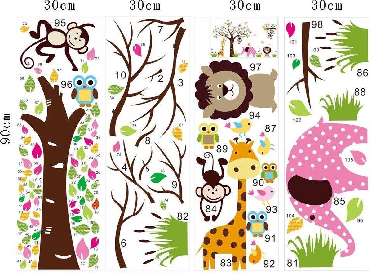 3D Sticker Decoratie Bos Dier Cartoon kleuterschool Muurstickers voor kinderen Kamers... | bol.com