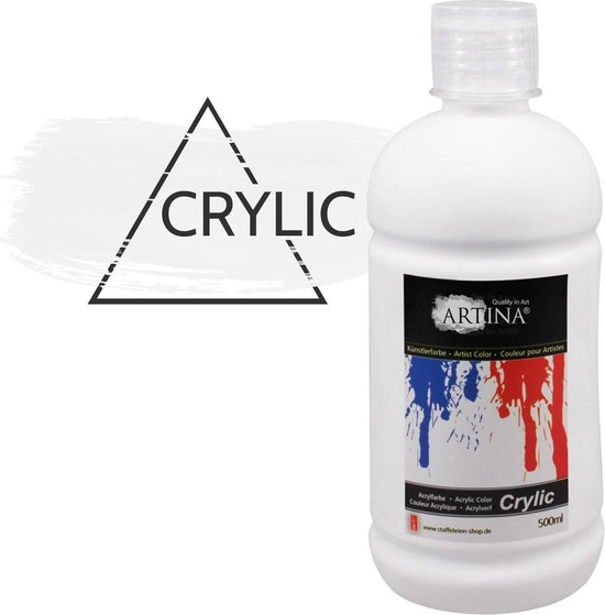 Artina Acrylverf Tube 500ml Crylic - Hoogwaardig Verf Titaanwit ...
