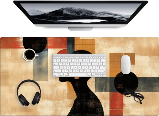 Bureau onderlegger 90x45 cm - Muismat Zijaanzicht - Vrouw - Vormen ...