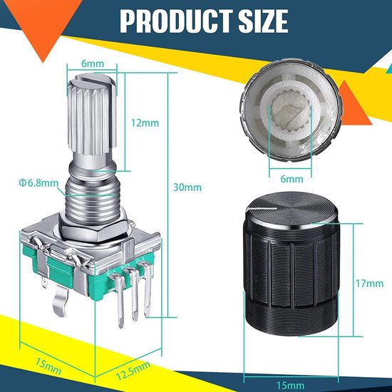 Set van 10 EC11 360 Graden Roterende Coder 5-Pins Audio Digitale ...