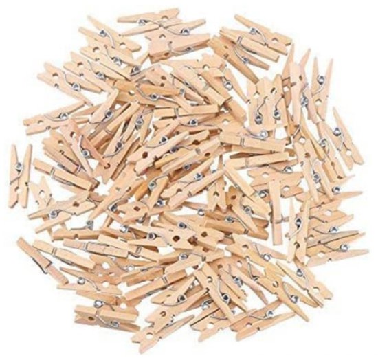 Mini wasknijpers - Duurzaam hout - 25 mm kleine houten wasknijpers ...