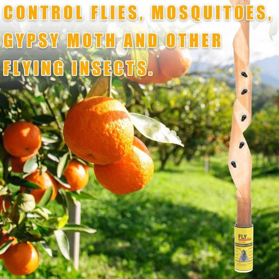 Vliegenvangers, 48 stuks vliegenvanger-rollen, vliegenvallen van papier ...