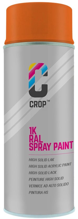 CROP Spuitbus RAL 2011 Dieporanje - Zijdeglans - 400ml - Spuitbus verf ...