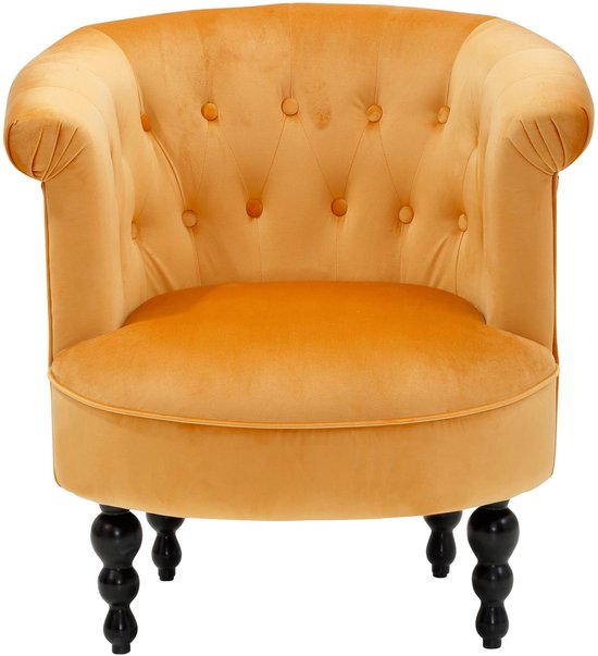 Bastian|Fauteuil in fluweel goud | bol