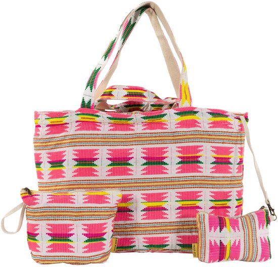Mycha Ibiza - Strandtas - Roze - Myc26019 | bol