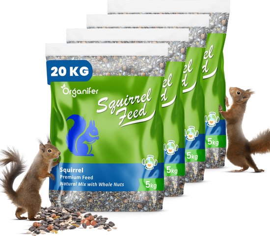 Eekhoornvoer - Natuurlijke Mix met Hele Noten (20 kg) - Voer Speciaal ...