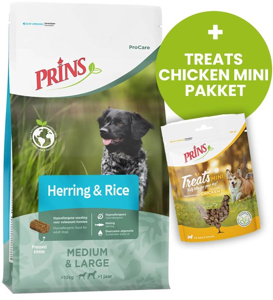 Prins ProCare Herring & Rice 20kg - Hondenvoer - Puppyvoer - Treats ...