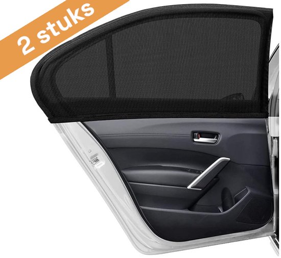 Dutchers® Zonnescherm Auto Achterruit – Set van 2 – Elastisch Zwart ...