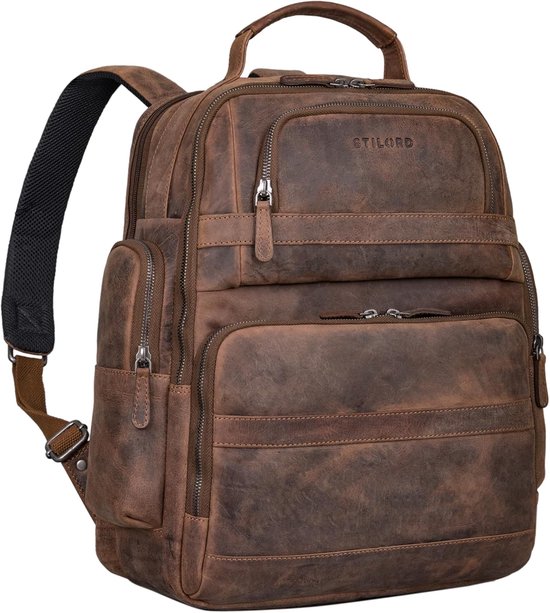 Vintage Leren Rugzak voor Heren en Dames | Grote Laptop Rugzak ...