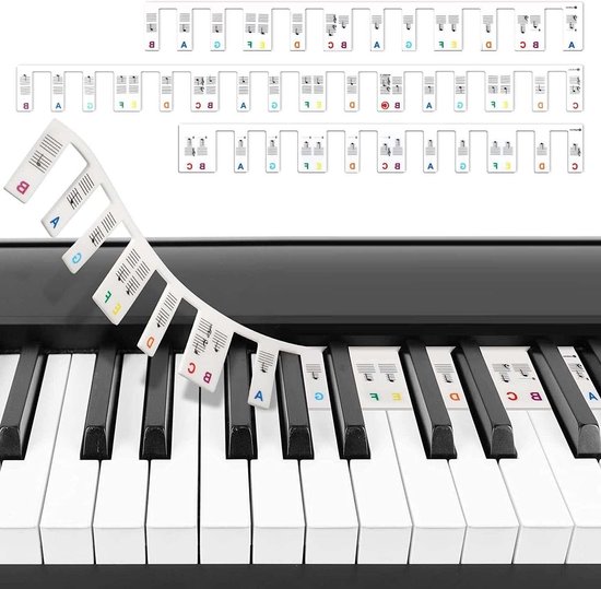 Noten Sticker Keyboard Muziek Stickers Leren Pianotoetsen Stickers voor ...