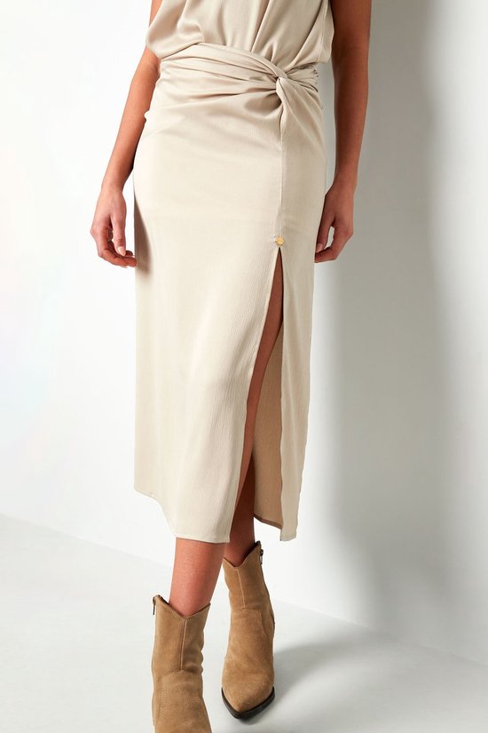 Lange rok - Dames - Maat S - Geknoopt - Beige | bol