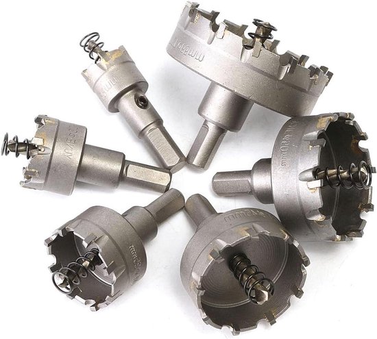 Carbide Hole Cutter Set - 6-delige Kit voor Hard Metaal (22mm, 30mm ...