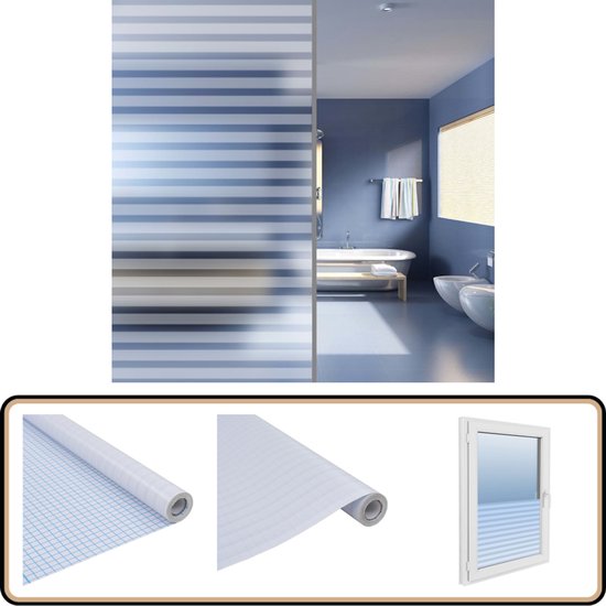 vidaXL Privacyfolie Zelfklevend - 0,9x100m - Streeppatroon Privacy ...