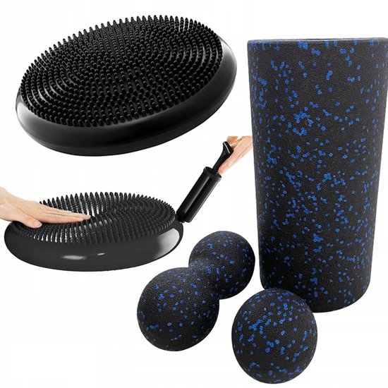 Oefenset (rol, bal, dubbele bal) + sensomotorisch kussen met pomp | bol