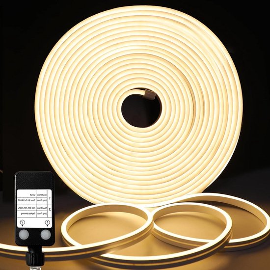 10 m 24 V Dimmable Neon LED Strip Timer IP65 Waterproof 2700 K Silicone ...