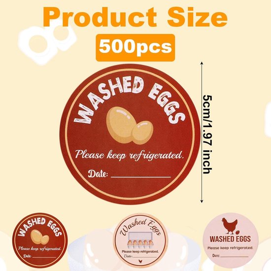 500st Stickers voor Gewassen Eieren 5cm - Verse Eieren van de Boerderij ...